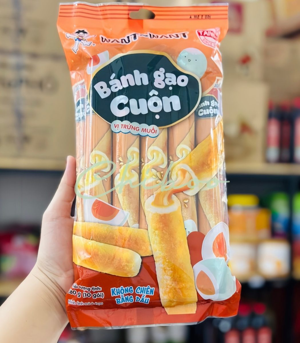 Bánh gạo cuộn WANT-WANT 180g vị trứng muối - ĂN VẶT KIM CHI CZ- CHIBOO